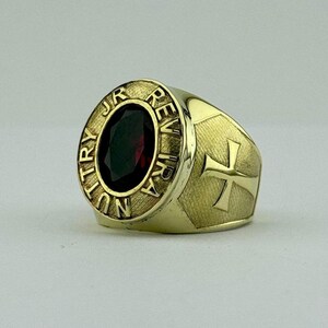 Men's Religious Bishop Ring, Customizable Silver Cross Ring With ...