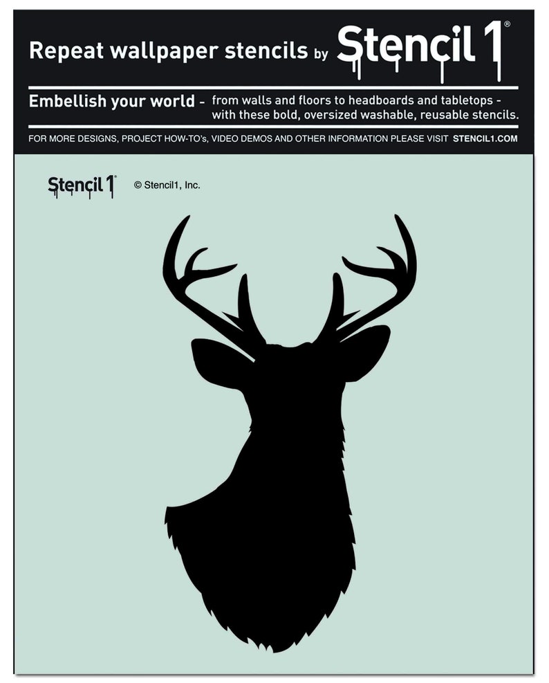 Antlered Deer Wall Stencil - Reusable Craft & DIY Stencils - S1_01_DEER ...