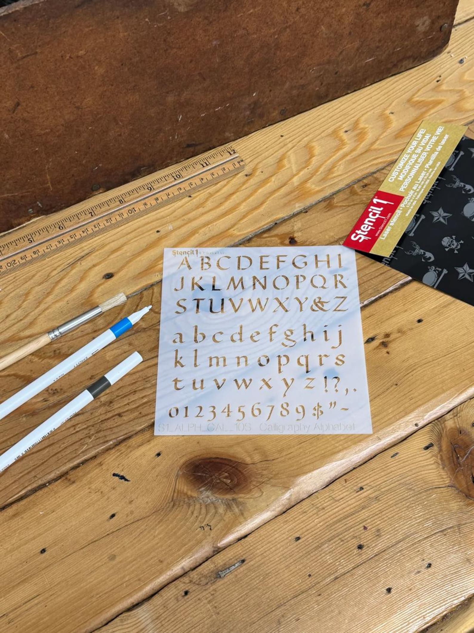 Calligraphy Small Letter Stencil - Reusable Craft & DIY Stencils - S1 ...