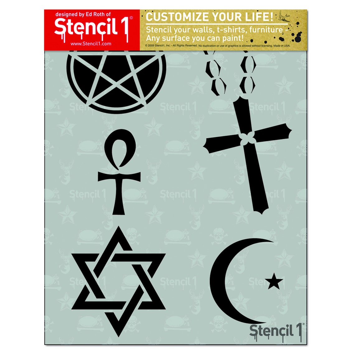 Craft 5 Pack Stencil- Reusable Craft &DIY Stencils- S1_5p_02 -8.5x11 ...