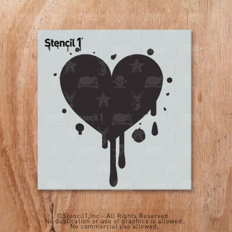 Heart Dripping Stencil Reusable Craft & DIY Stencils - Etsy