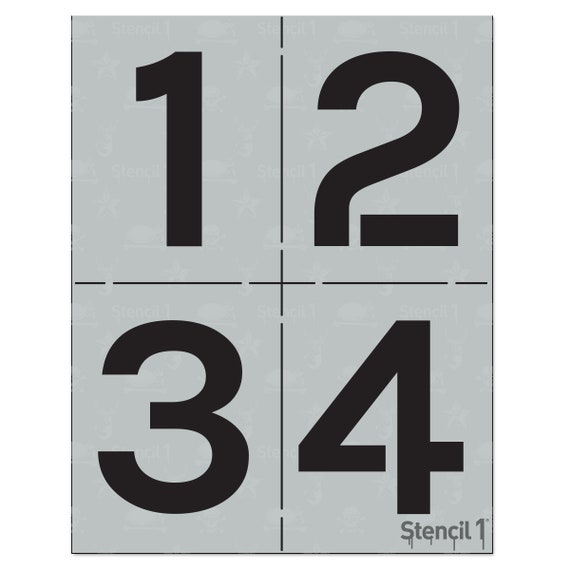 4 Block Number Stencil Set Address Painting Numbers | Etsy