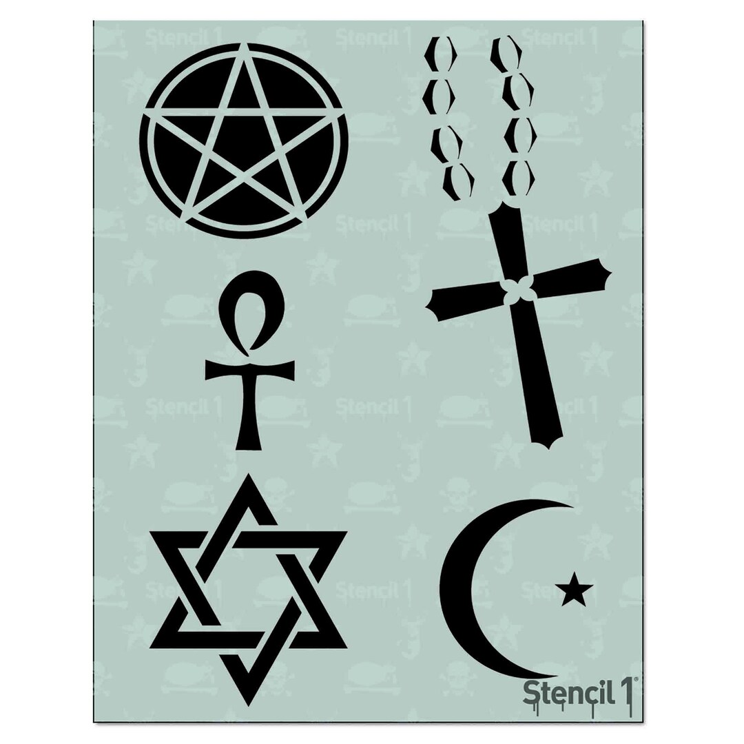 Religious Symbols Stencil- Reusable Craft &DIY Stencils- S1_5p_02 -8 ...