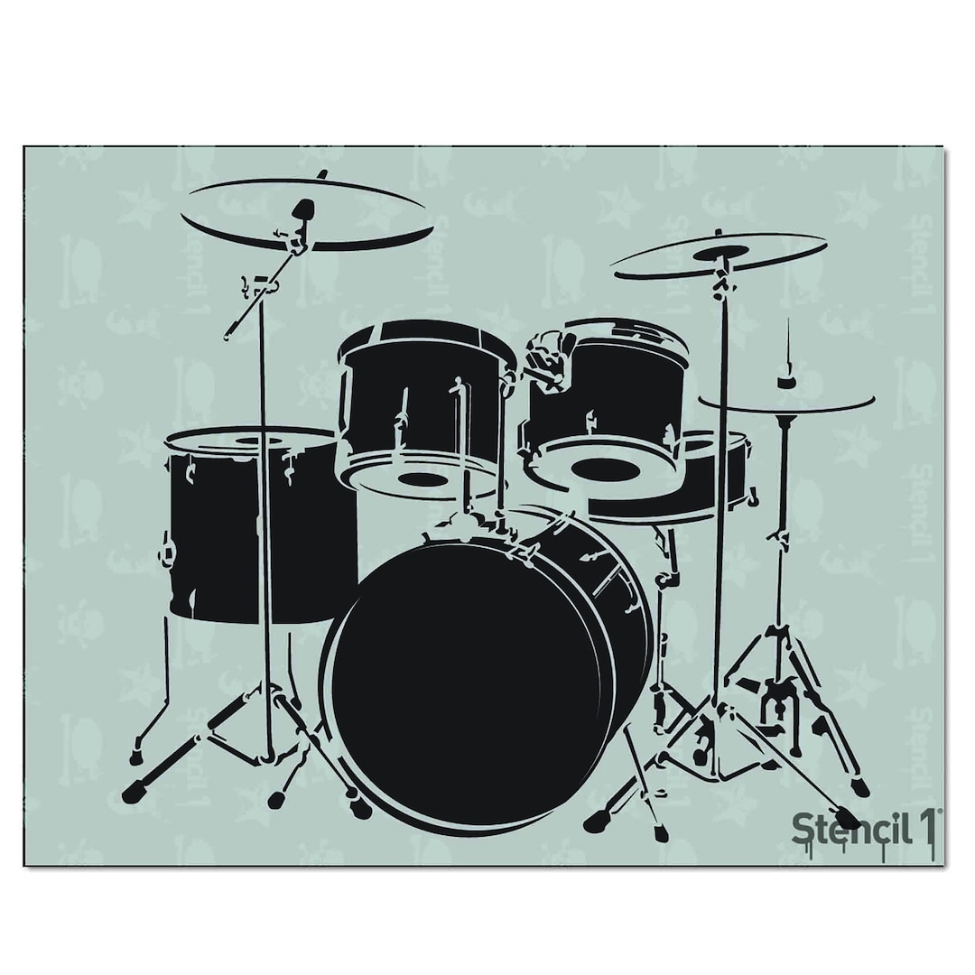 Drum Set Stencil- Reusable Craft & DIY Stencils- S1_01_17 -8.5x11- by ...