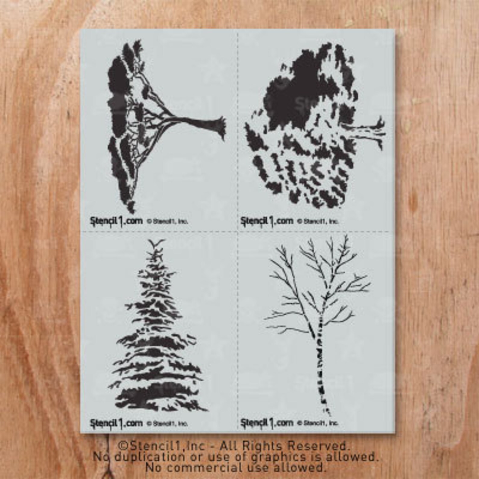 Trees 4-pack Stencil Reusable Craft & DIY Stencils S1_4P_18 - Etsy