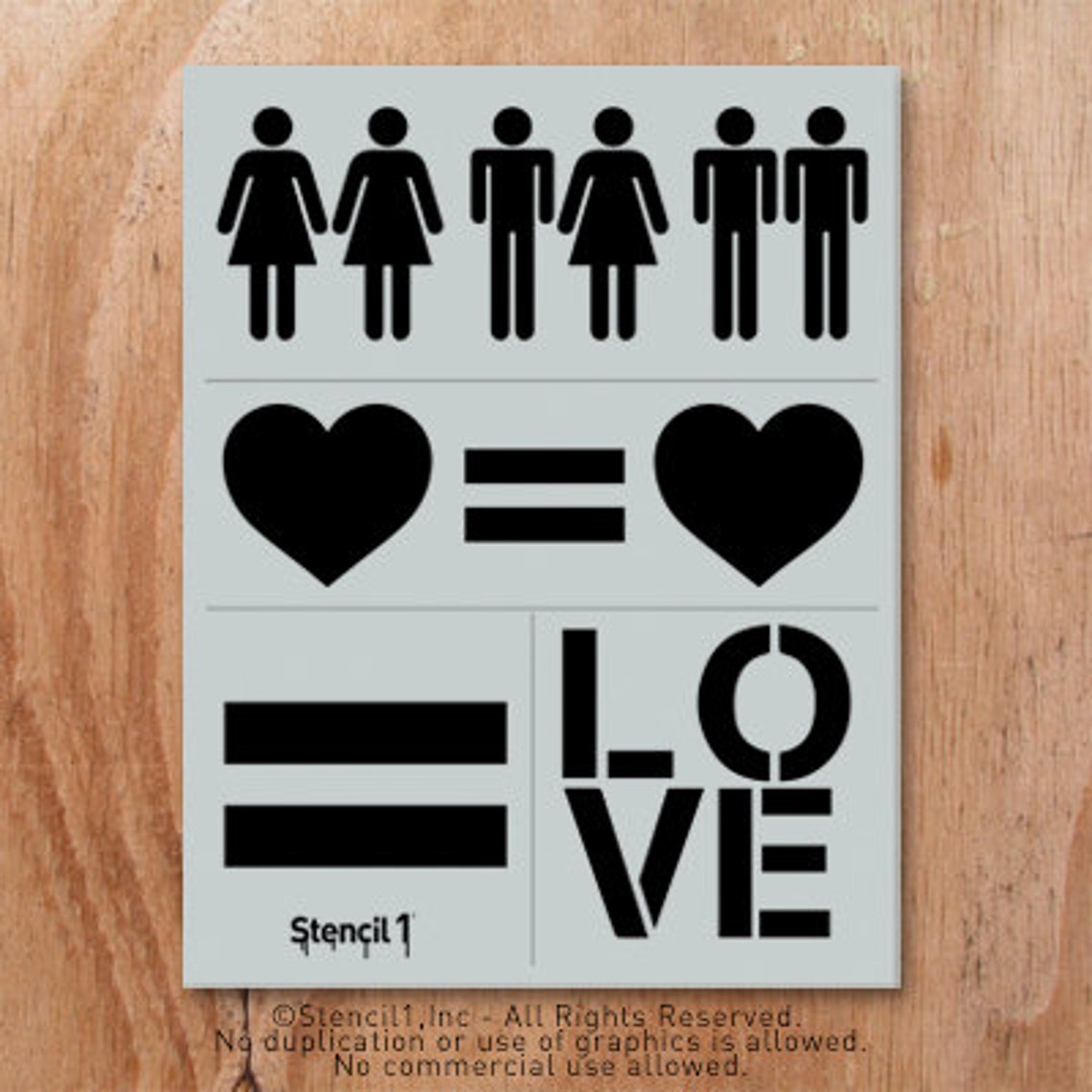 Equality 4 Pack Stencil - Reusable Craft & DIY Stencils - S1_4P_EQU - 8 ...