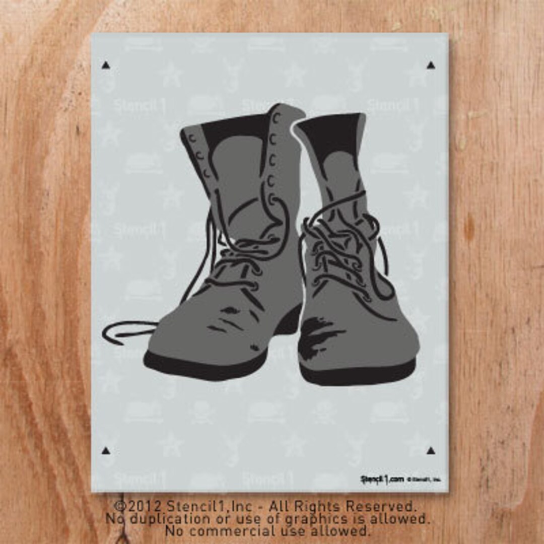 Combat Boots Two Layer Stencil- Reusable Craft &DIY Stencils- S1_2l_22 ...