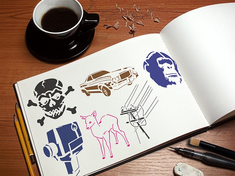 Urban 8 Pack Stencil Reusable Craft &DIY Stencils S1_01_92 - Etsy