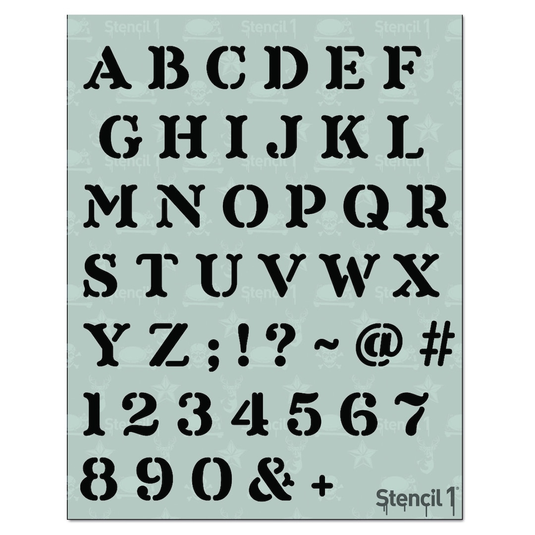 1" Crafty Letters Numbers Stencil- Font Stencils Alphabet -reusable ...
