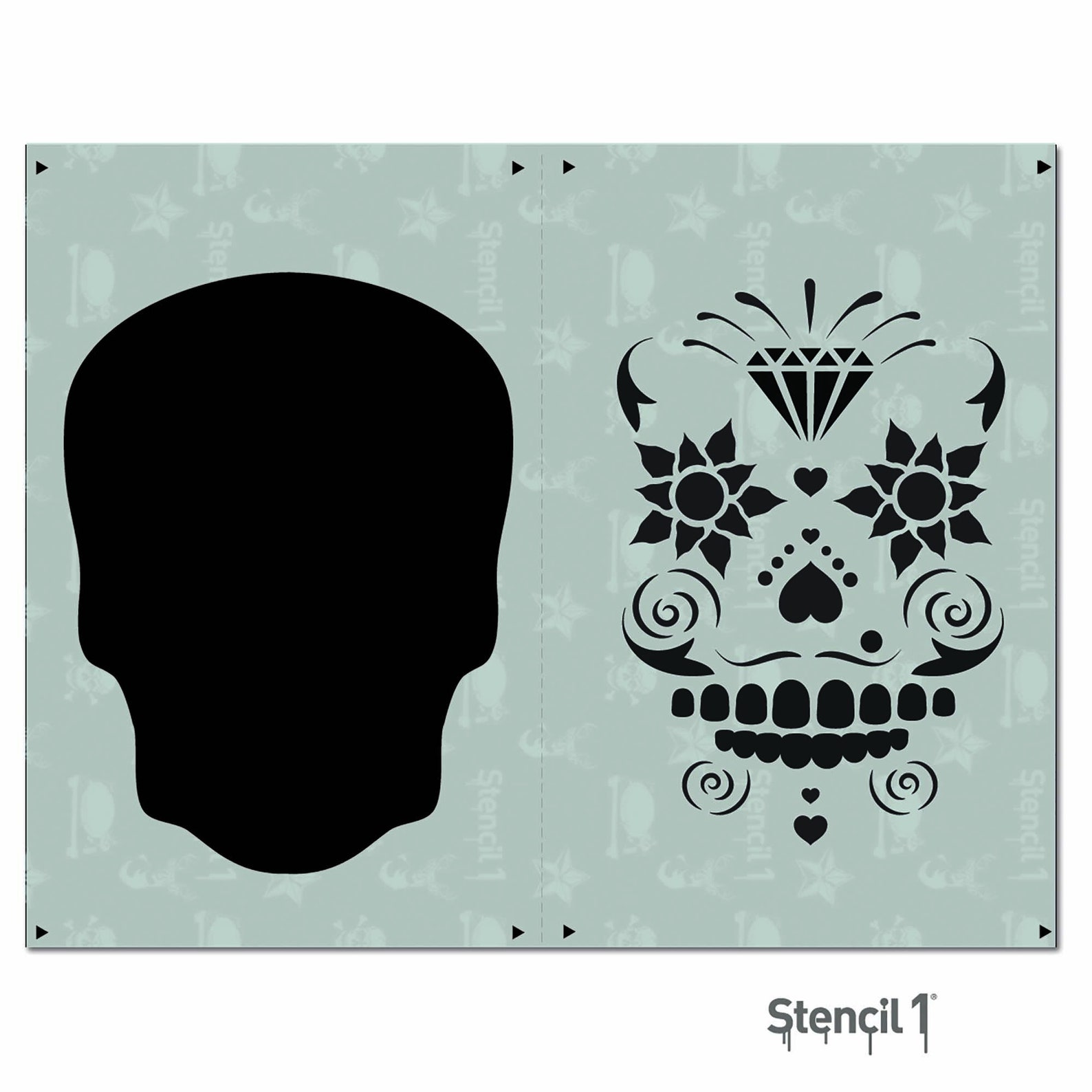 Sugar Skull Two Layer Stencil Reusable Craft & DIY Stencils - Etsy