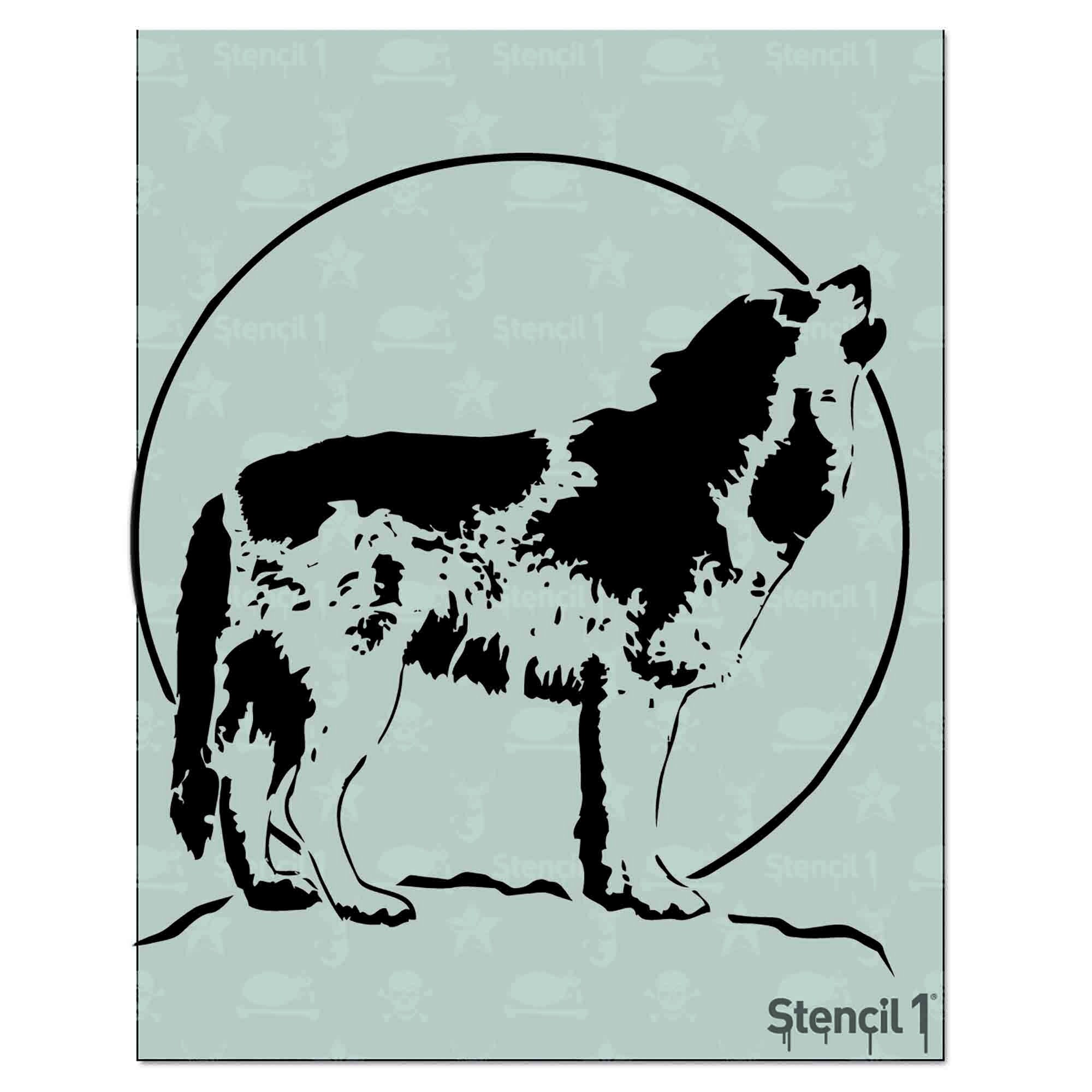Wolf Stencil- Reusable Craft & DIY Stencils- S1_01_84 -8.5x11- by ...