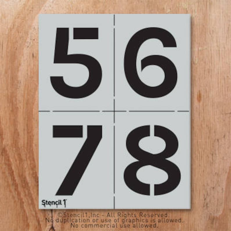 4 Block Number Stencil Set Address Painting Numbers | Etsy