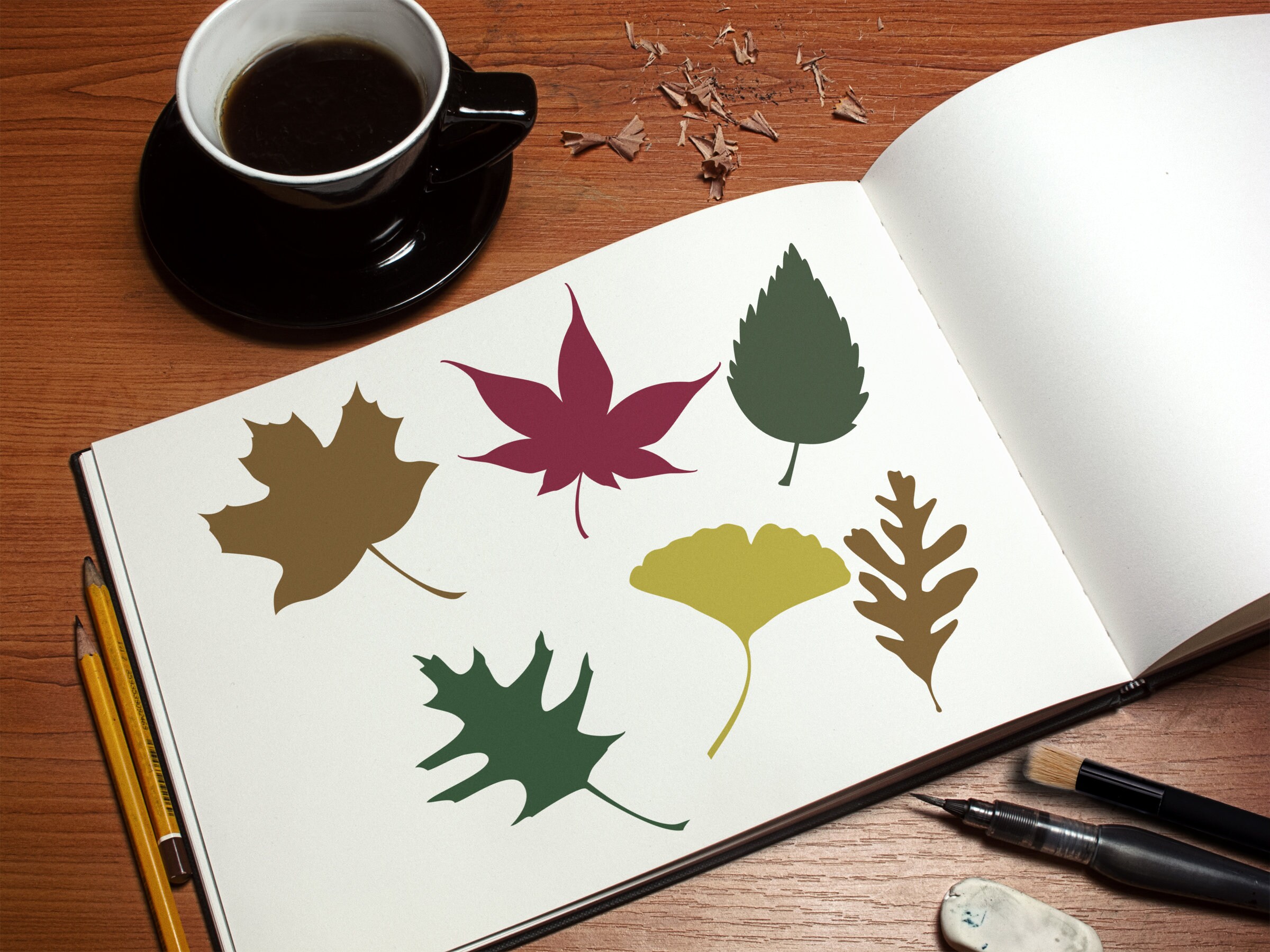 Leaves 6 Pack Stencil-reusable Craft &DIY Stencils- S1_6P_11 -8.5x11 ...