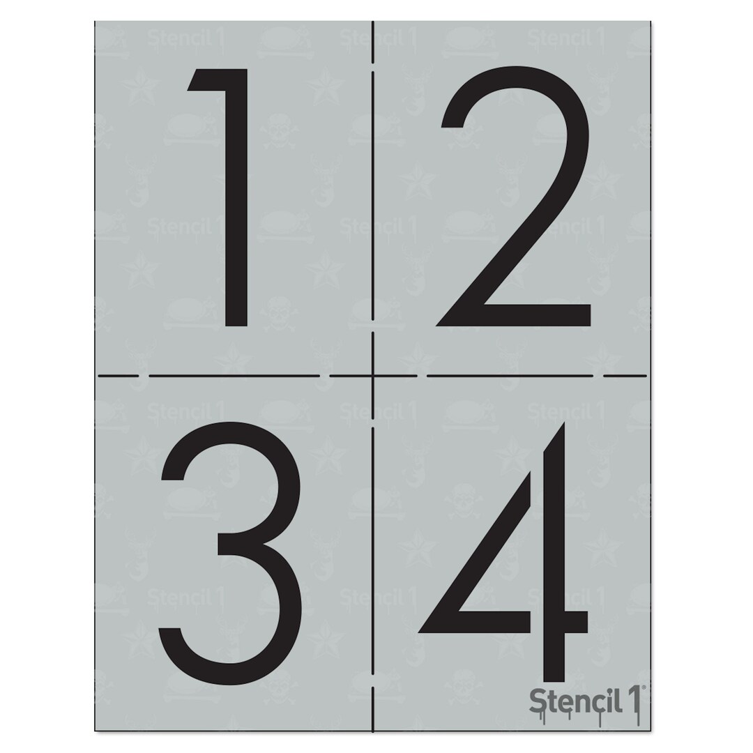 4" Modern Number Stencil Set - Reusable Crafts & DIY Stencils- S1_NUM4 ...