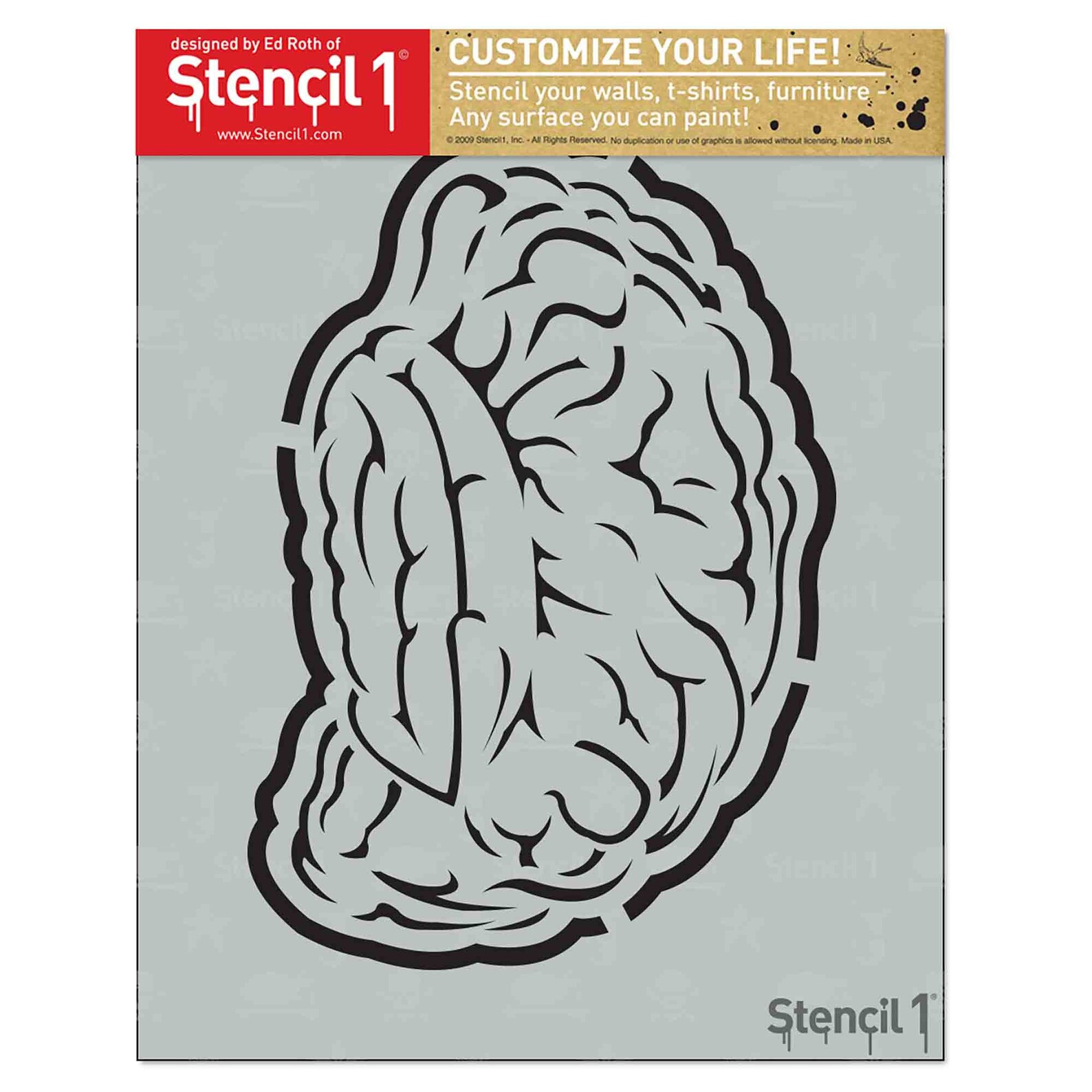 Brain Stencil Reusable Craft & DIY Stencils S1_01_72 - Etsy