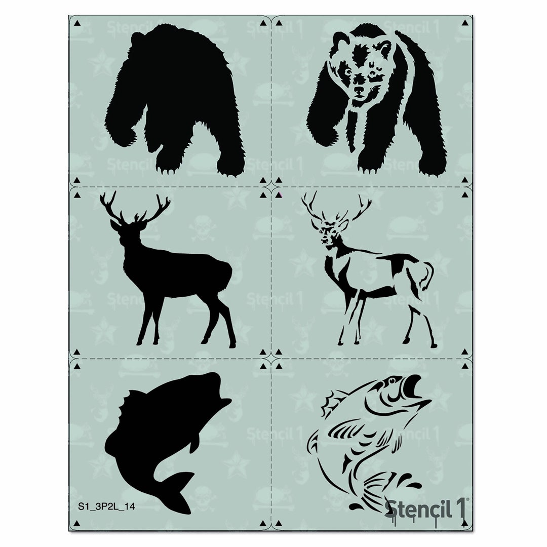 Outdoors Animals 3 Pack, 2 Layers - Reusable Craft & DIY Stencils - S1 ...