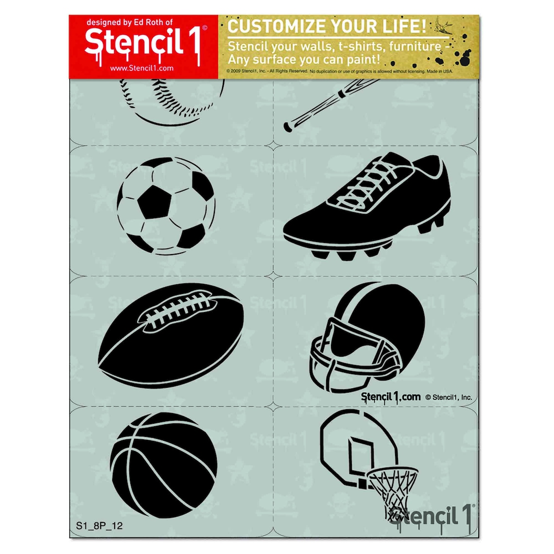 Sports Variety 8 Pack Stencil Reusable Craft & DIY Stencils - Etsy