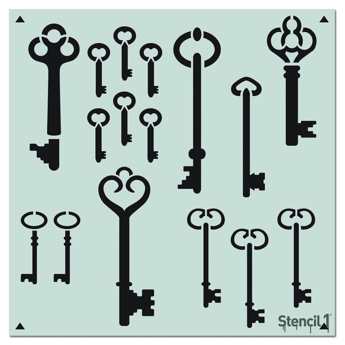 Skeleton Keys Repeat Pattern Wall Stencil Reusable Craft & - Etsy
