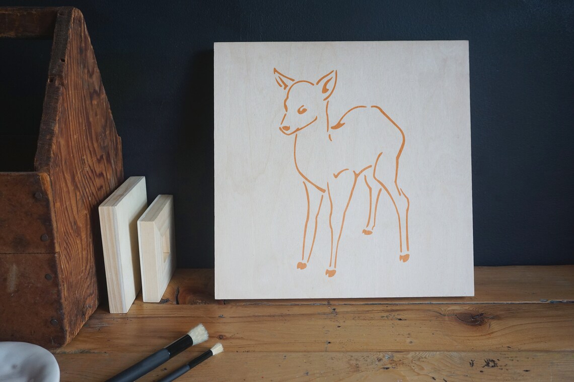 Baby Deer Stencil Reusable Craft &DIY Stencils S1_01_03 | Etsy