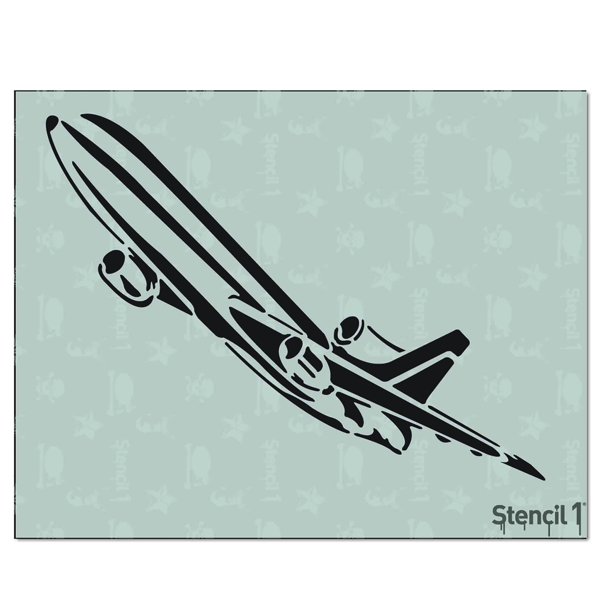 Airplane Stencil Reusable Craft & DIY Stencils S1_01_49 | Etsy