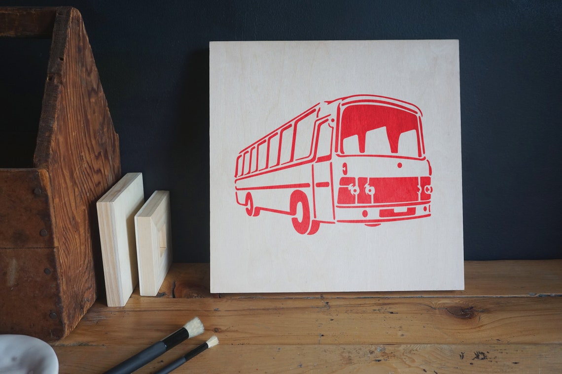 Retro Bus Stencil Reusable Crafts & DIY Stencils S1_01_43 - Etsy