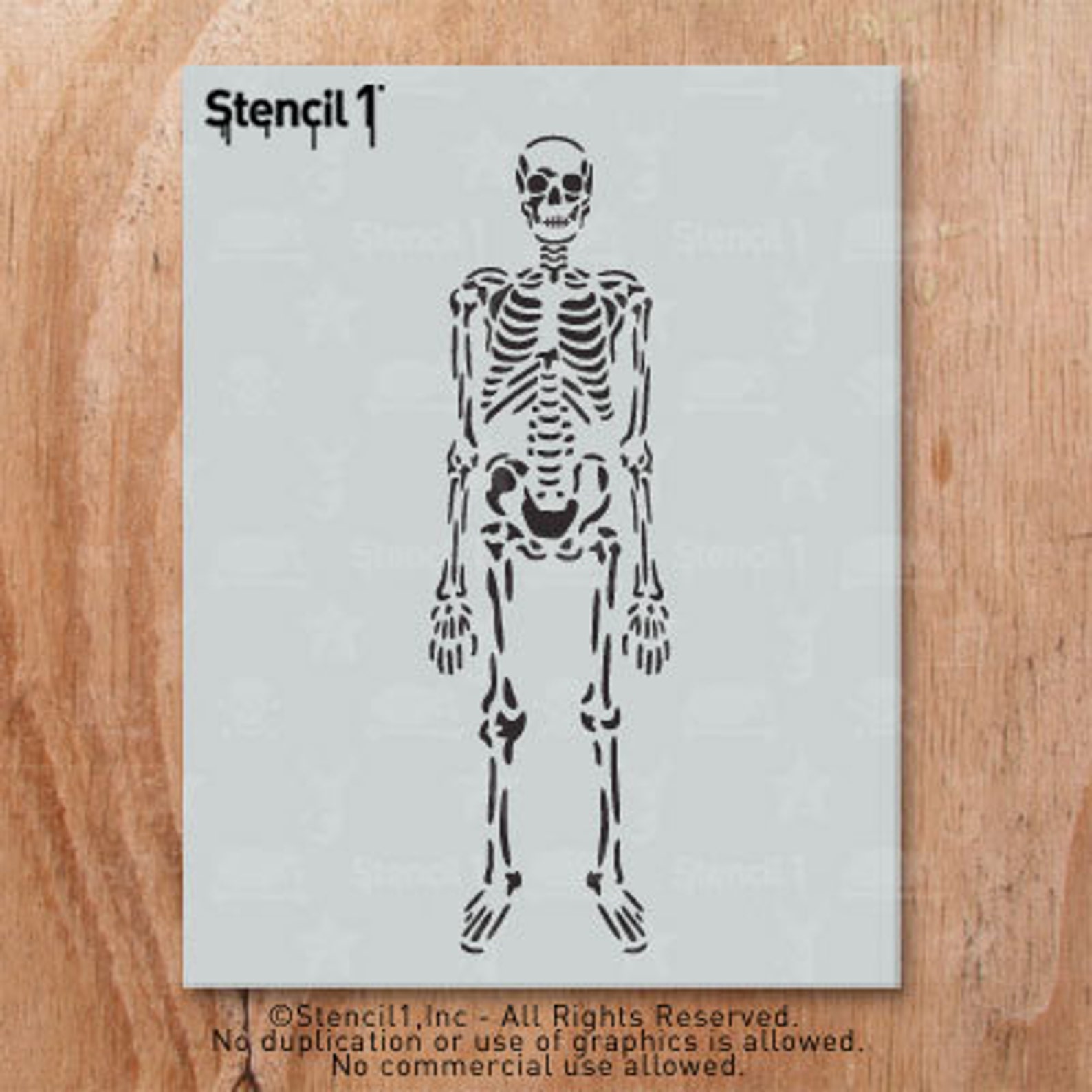 Skeleton Stencil- Reusable Craft & DIY Stencils- S1_01_HW_11 -8.5x11 ...