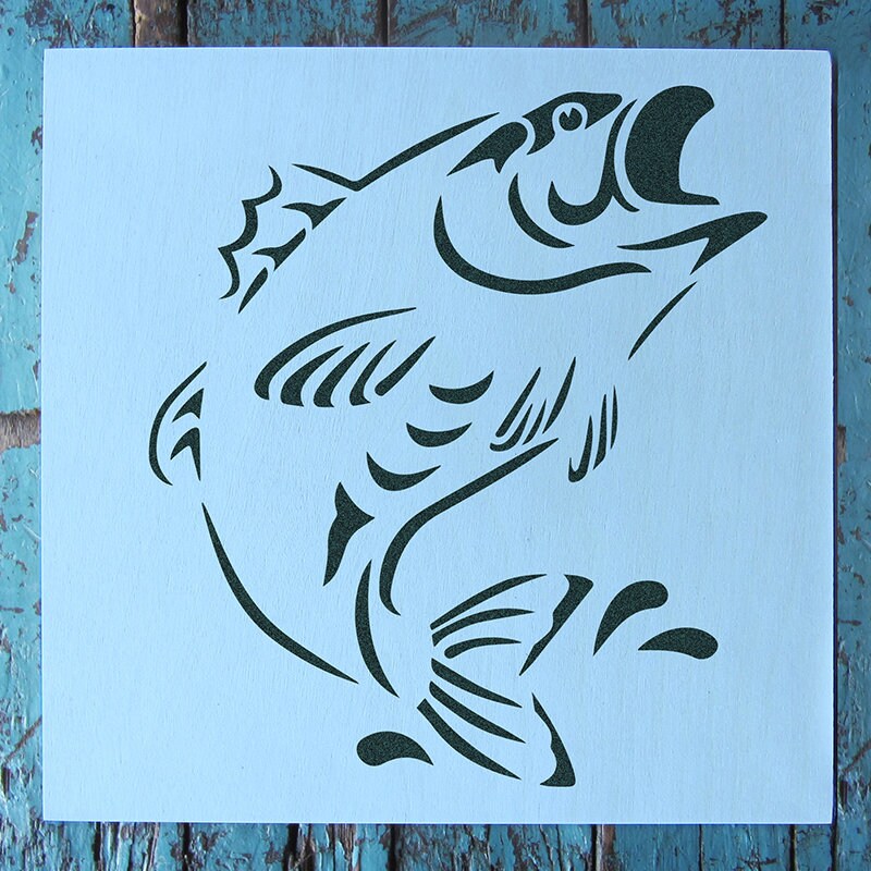Bass Fish Stencil Reusable Craft & DIY Stencils - Etsy
