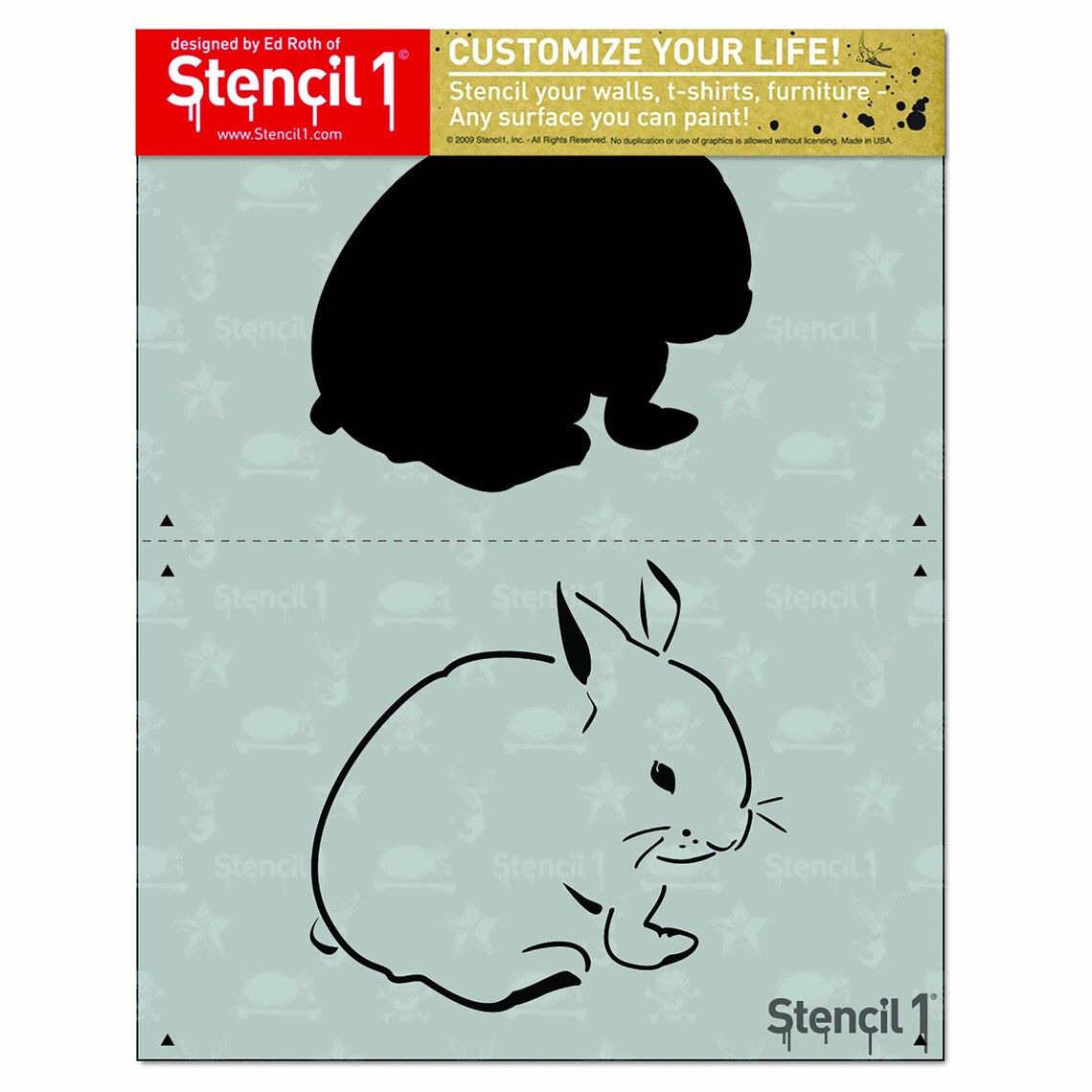 Bunny Two Layer Stencil- Reusable Craft &DIY Stencils- S1_2L_07 -8.5x11 ...