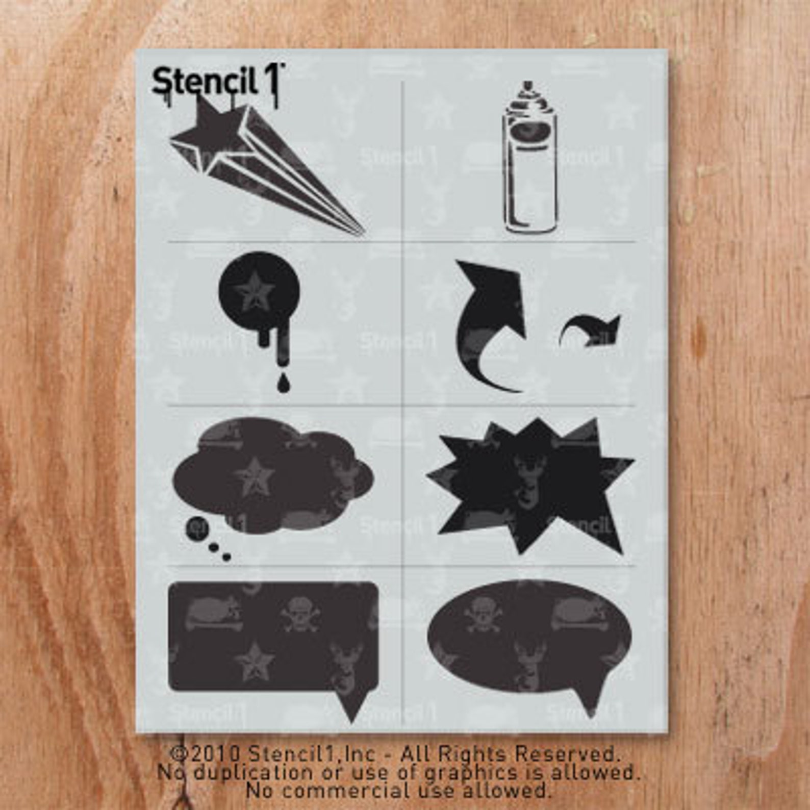 Comic/graff Lingo 8 Pack Stencil Reusable Craft &DIY | Etsy