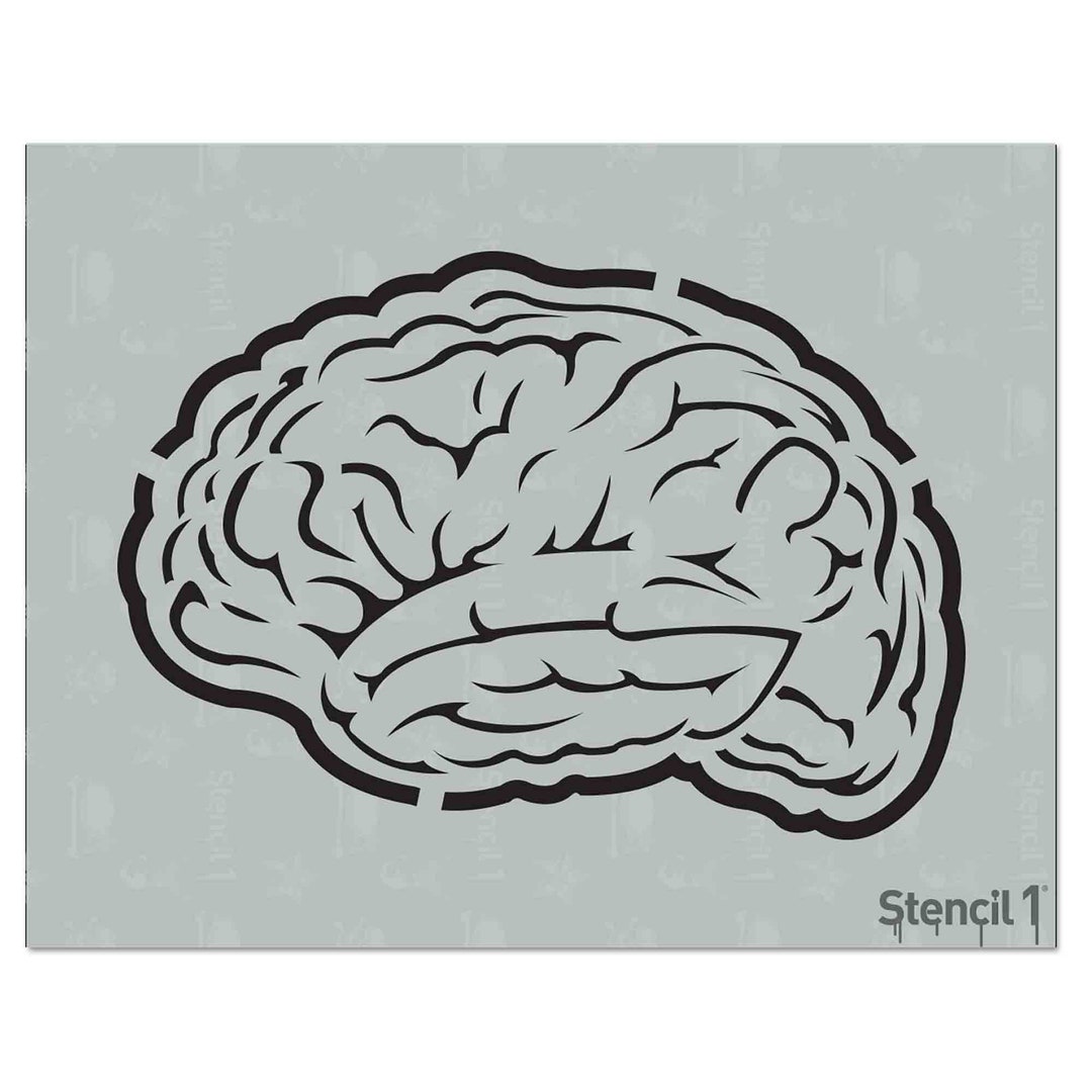 Brain Stencil- Reusable Craft & DIY Stencils- S1_01_72 -8.5x11- by ...