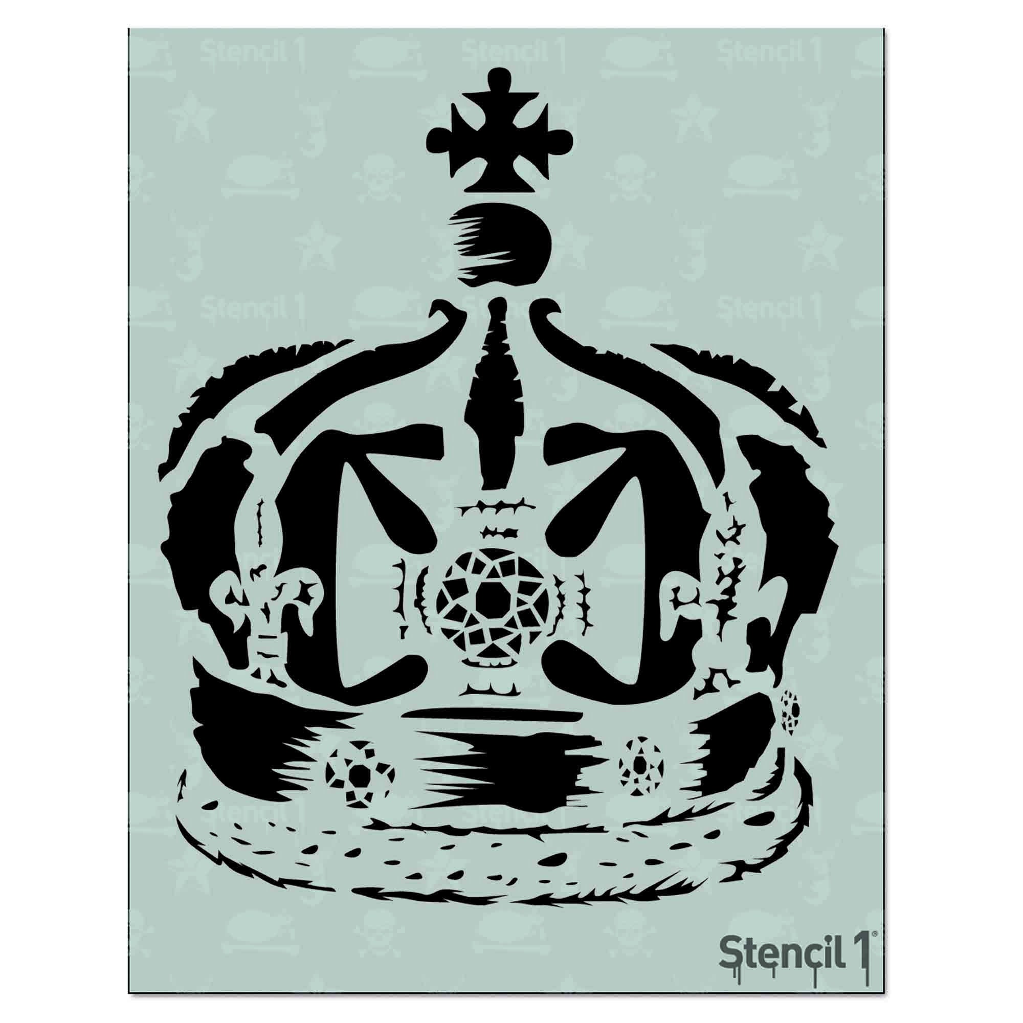 Queen's Crown Stencil- Reusable Craft &DIY Stencils- S1_01_108 -8.5x11 ...