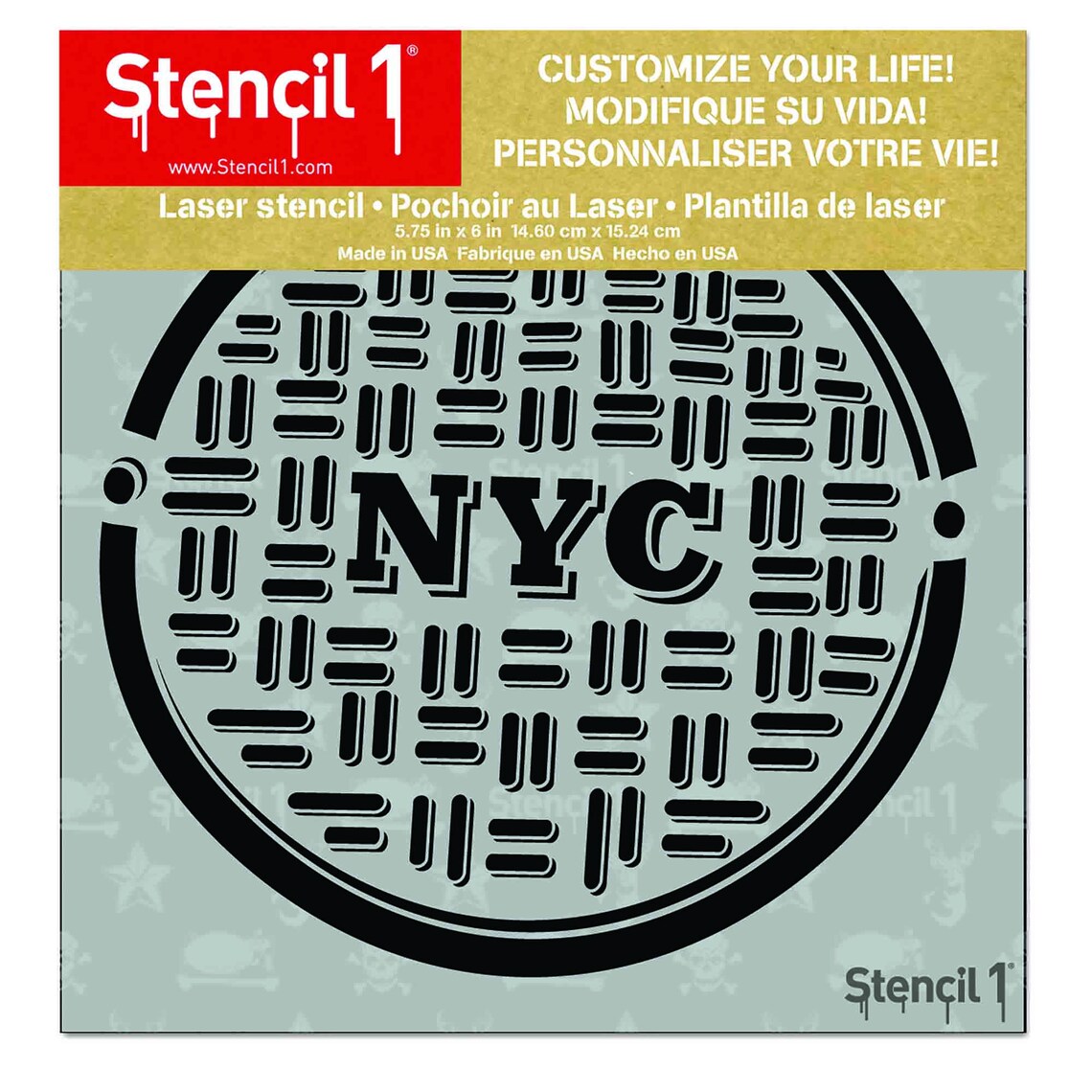 NYC Manhole Stencil- Reusable Craft & DIY Stencils- S1_4P_15_S1 -small ...