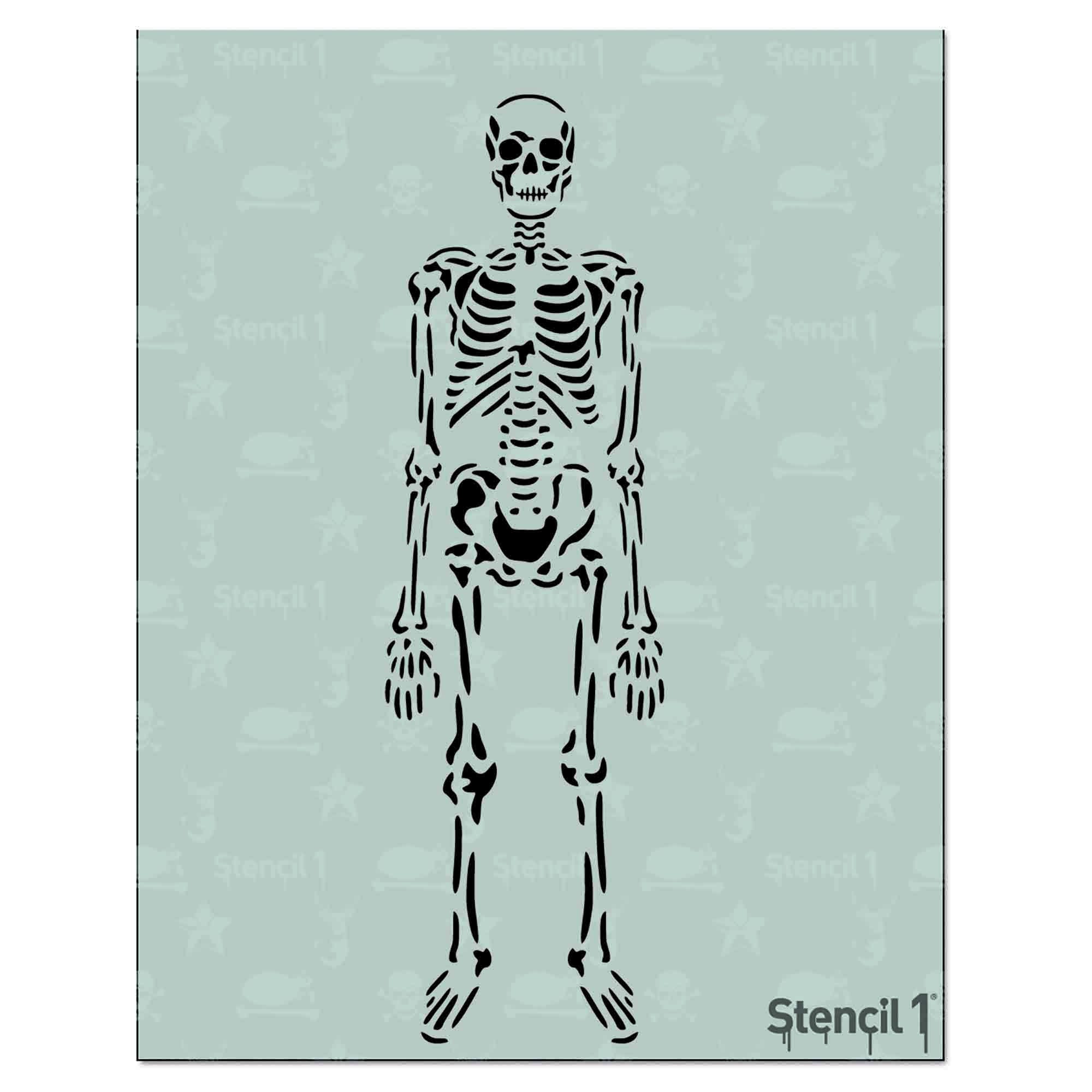Skeleton Stencil- Reusable Craft & DIY Stencils- S1_01_HW_11 -8.5x11 ...