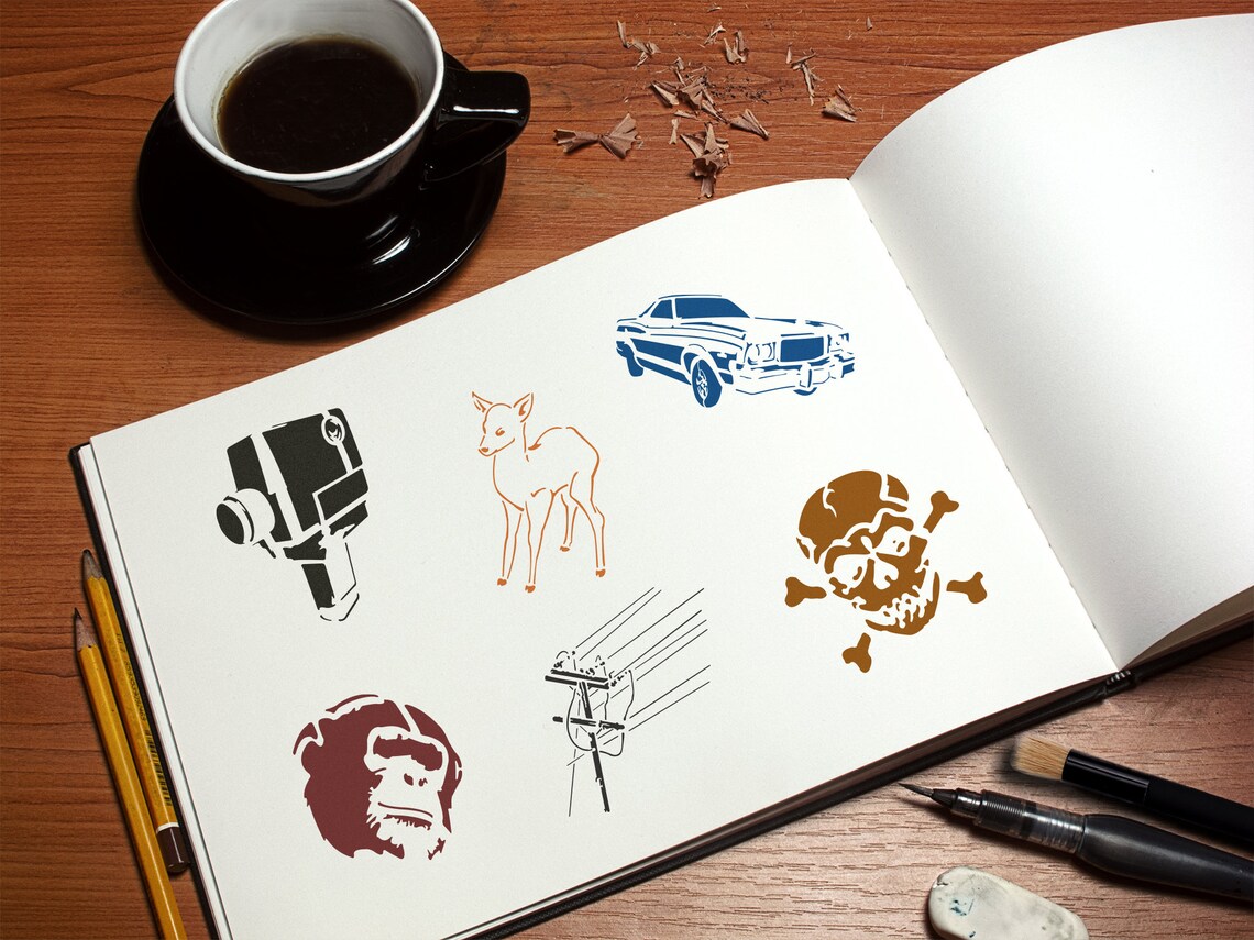 Graffiti Mini Set 2 6 Pack Stencil Street Art Urban - Etsy