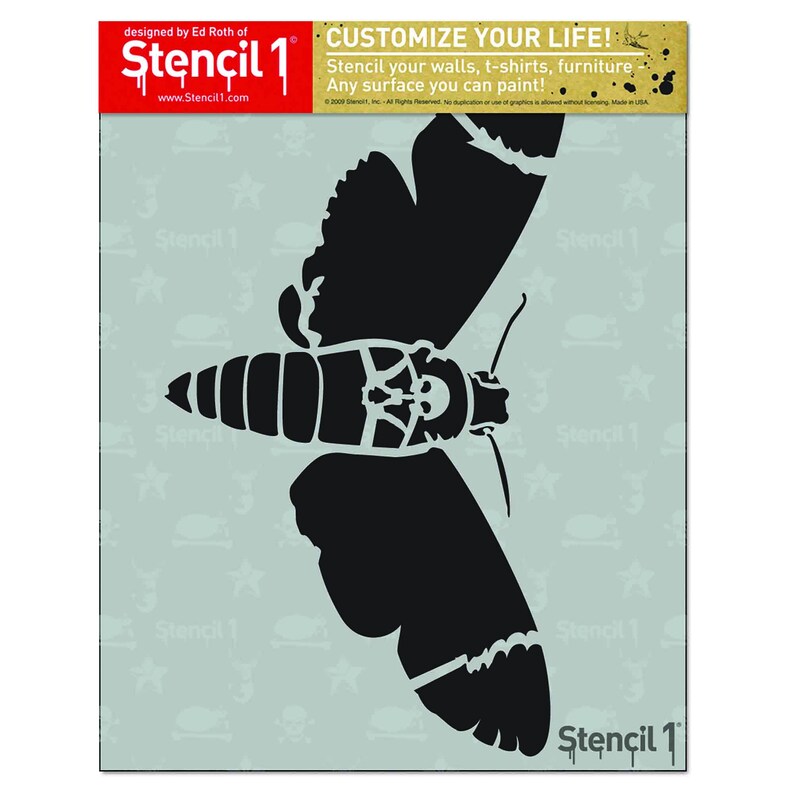 Moth With Skull Stencil Reusable Craft & DIY Stencils - Etsy