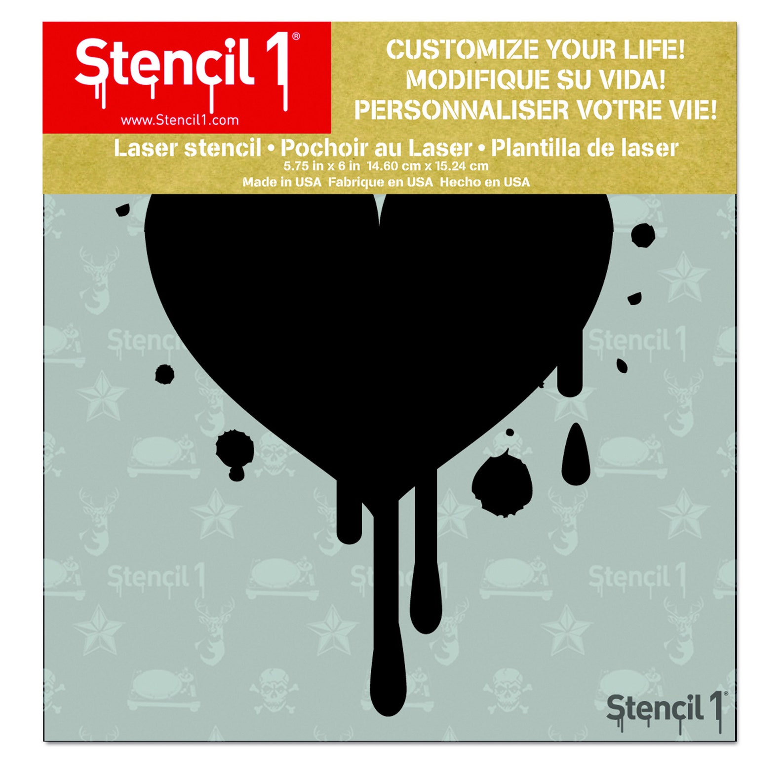 Heart Dripping Stencil Reusable Craft & DIY Stencils - Etsy