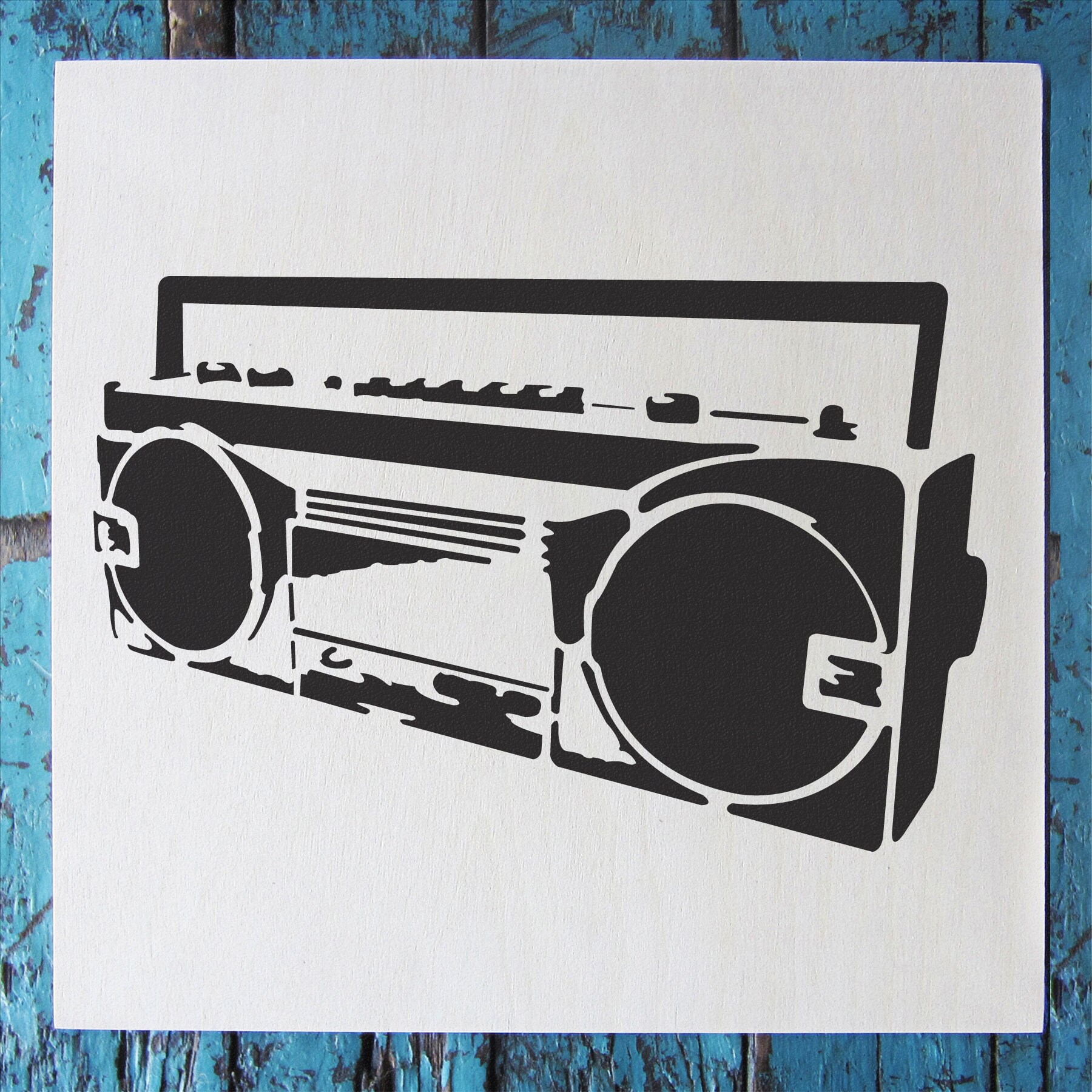 Boom Box Stencil Reusable Craft & DIY Stencils S1_01_11_S | Etsy