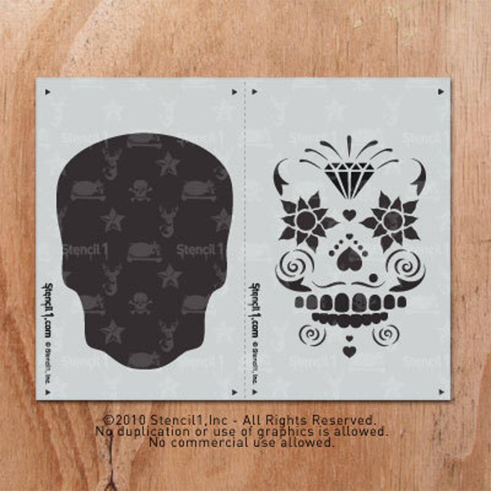 Sugar Skull Two Layer Stencil Reusable Craft & DIY Stencils - Etsy