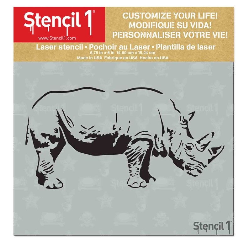 Rhino Stencil - Reusable Craft & DIY Stencils - S1_01_302_S - Small ...