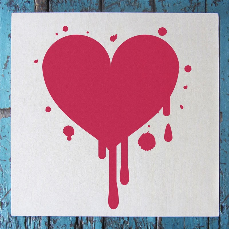 Plantilla goteando el corazón Artesanía reutilizable & - Etsy España