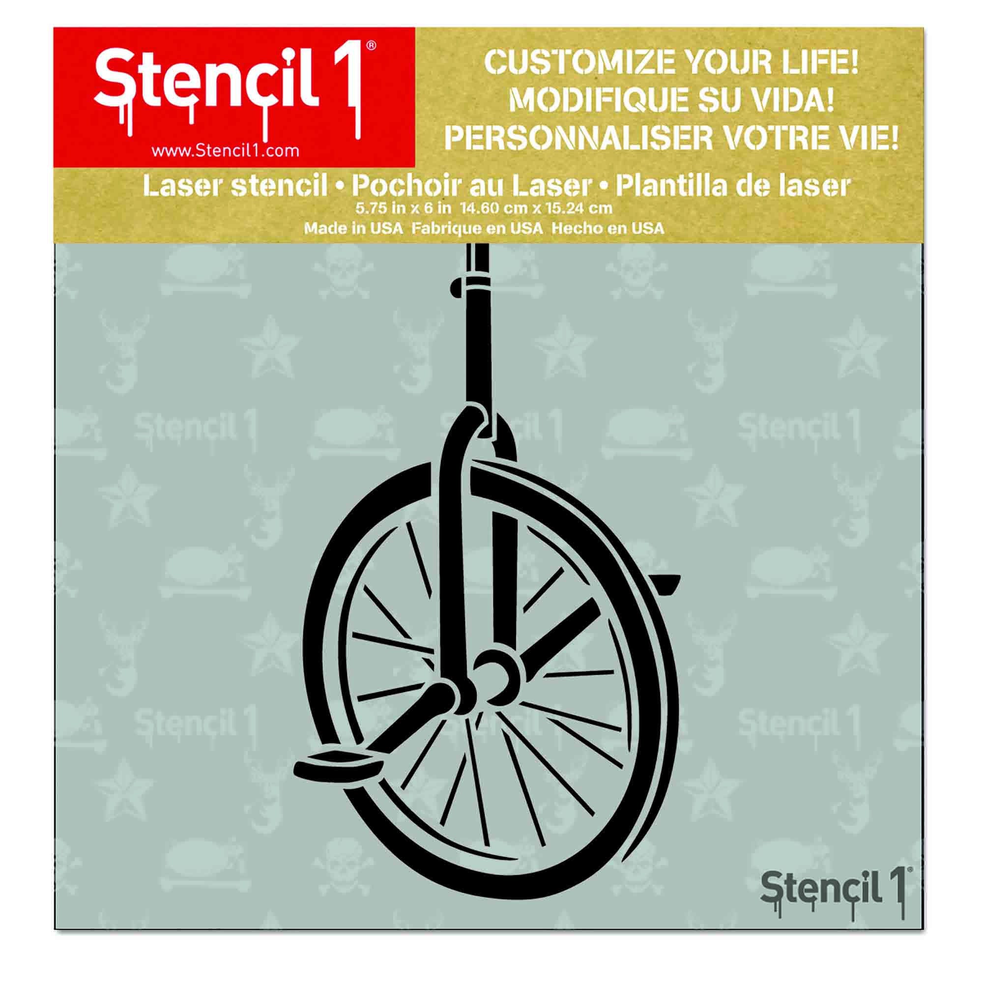 Unicycle Stencil Reusable Craft & DIY Stencils S1_01_210_S - Etsy