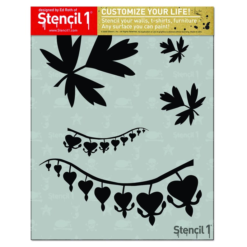 Bleeding Hearts Stencil Reusable Craft & DIY Stencils - Etsy