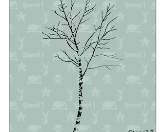 Birch Tree Stencil | Etsy