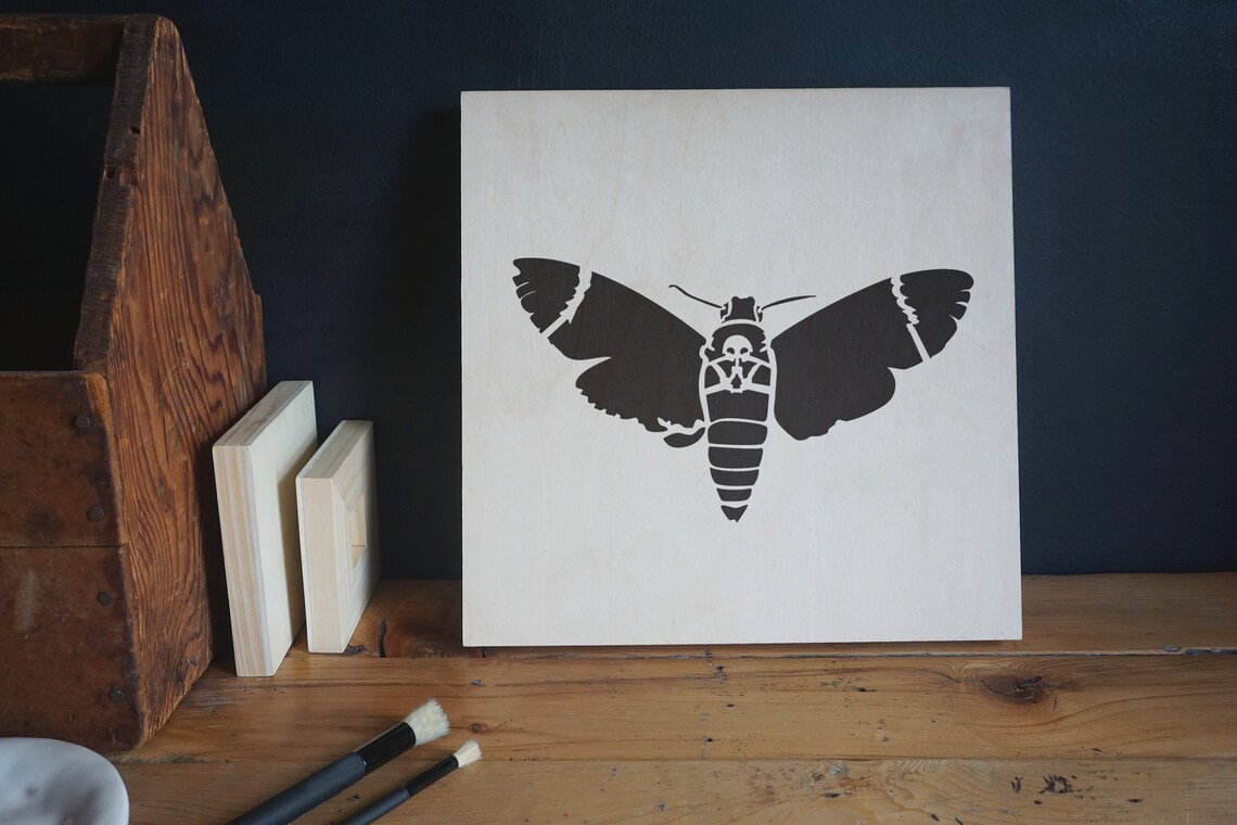 Moth With Skull Stencil Reusable Craft & DIY Stencils - Etsy
