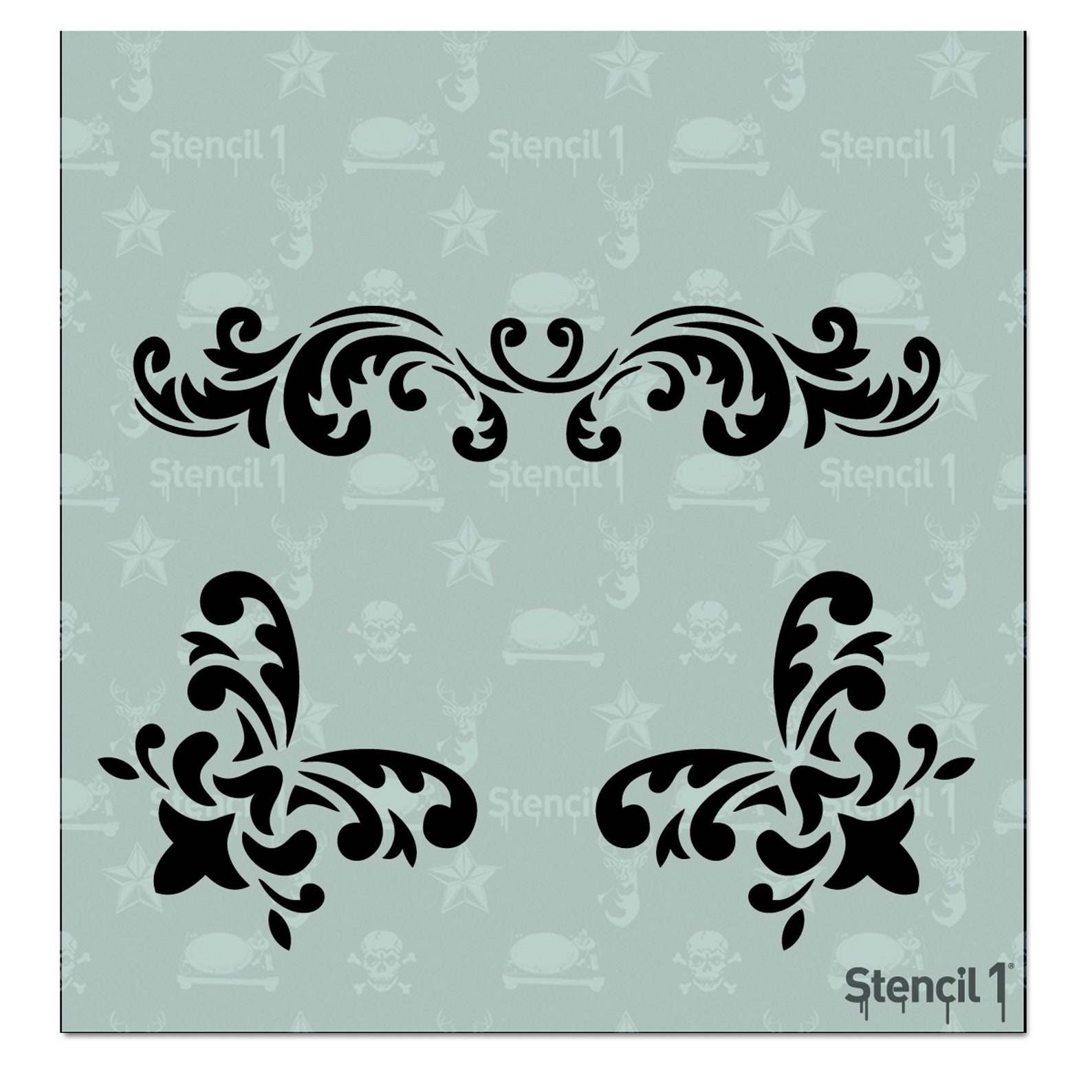 Flourishes 2 Stencil- Reusable Craft & DIY Stencils- S1_01_206_S -small ...