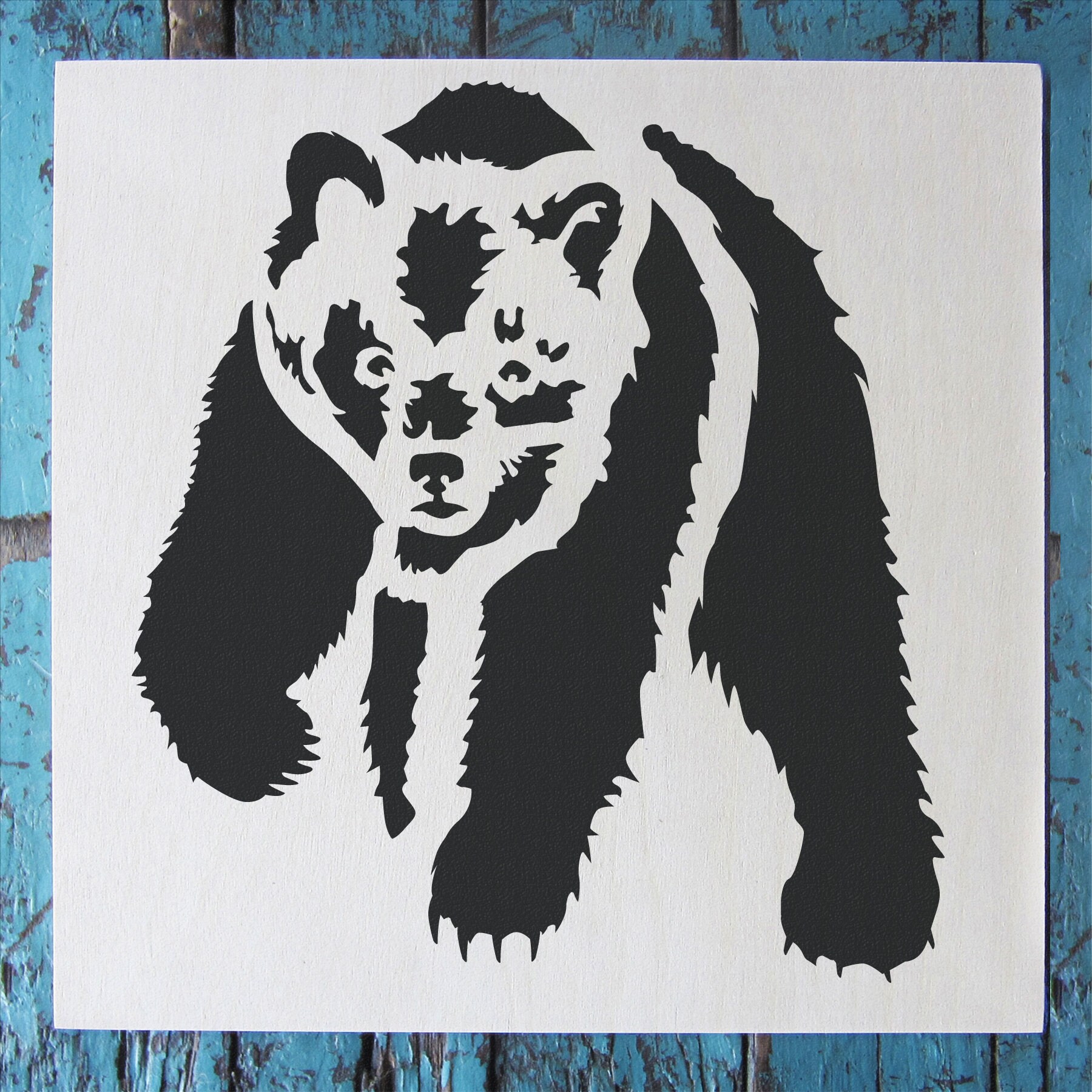 Bear 2 Stencil Reusable Craft & DIY Stencils S1_01_201_S - Etsy