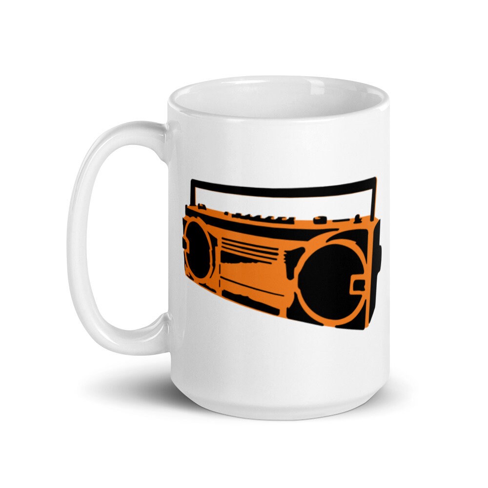 Orange Boombox Mug | Ceramic Gift | Retro | Tea Drinker | Coffee ...