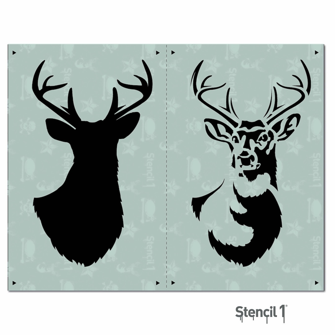 Antlered Deer Two Layer Stencil- Reusable Craft & DIY Stencils- S1_2L ...