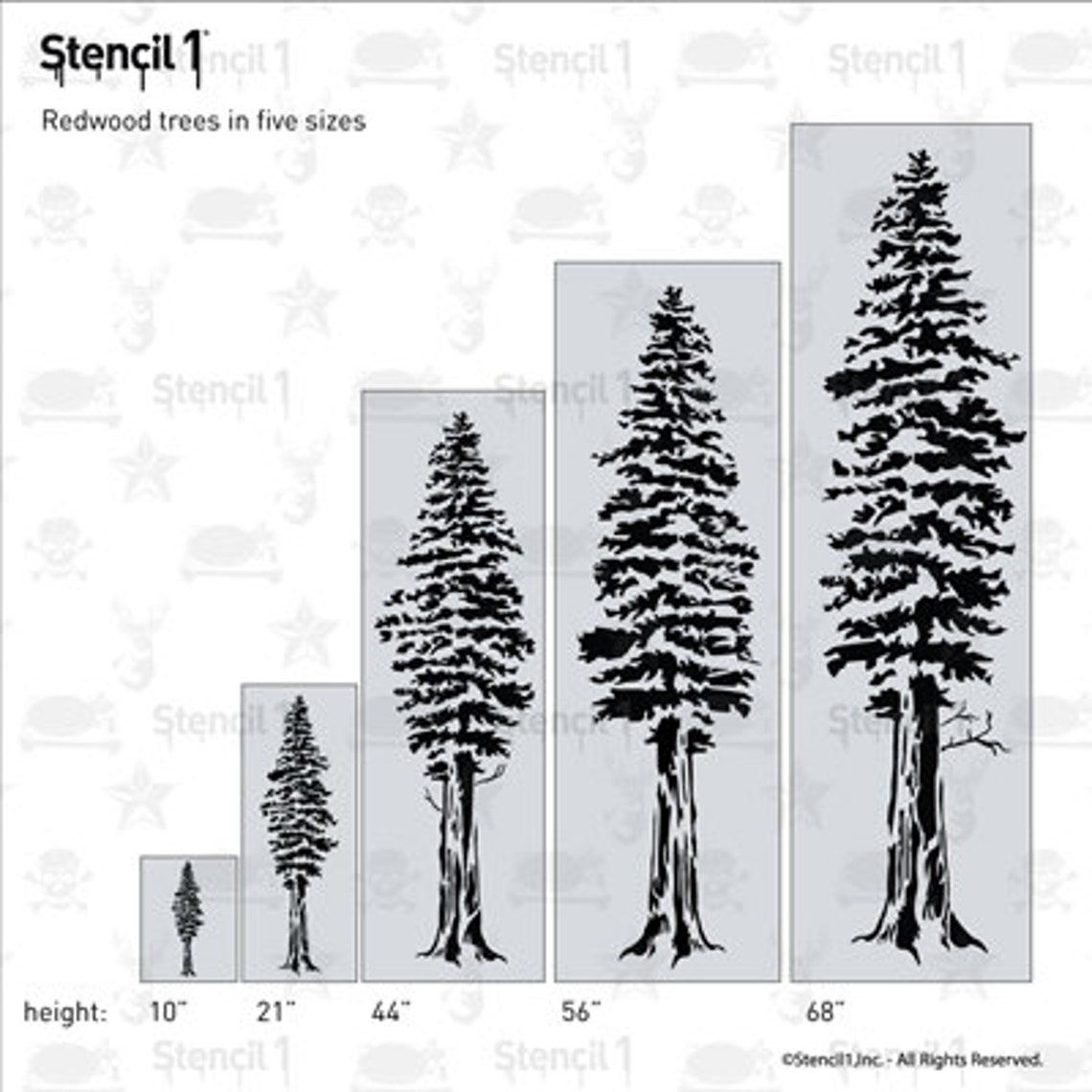 72" Redwood Tree Stencil - Reusable Craft & DIY Stencils - S1_RWT_79 ...