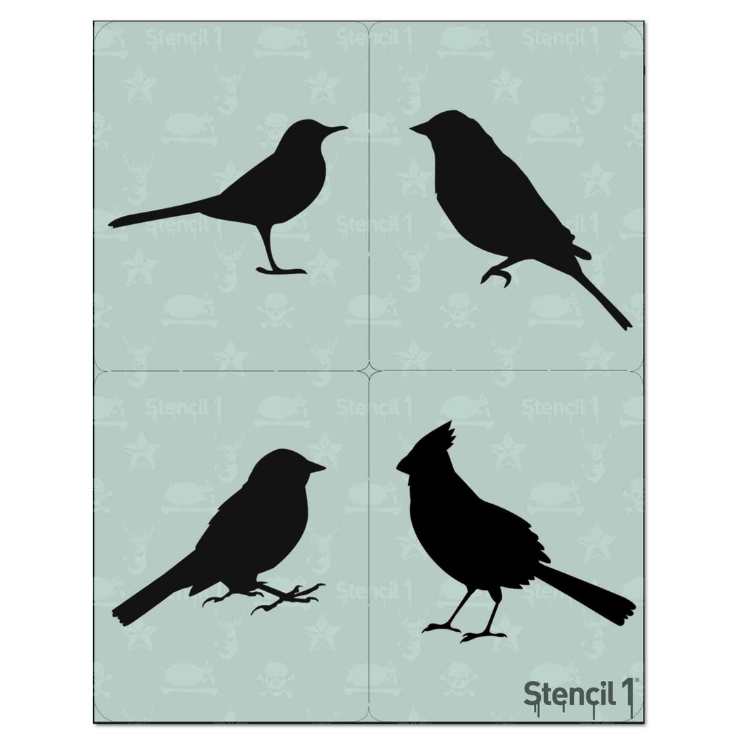 Bird Silhouettes Stencil 4-pack - Reusable Craft & DIY Stencils - S1_4P ...